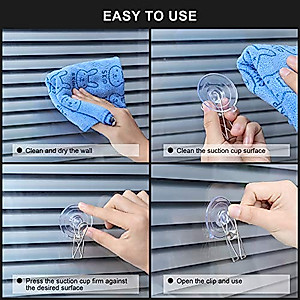 16 Pieces Suction Cup Clips Plastic Round Suction Cup Clamp Holder Suction Cups with Clips Heavy Duty for Hanging Home Office Accessories