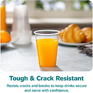 [240 Count - 12 oz.] Clear Disposable Plastic Cups - Cold Party Drinking Cups