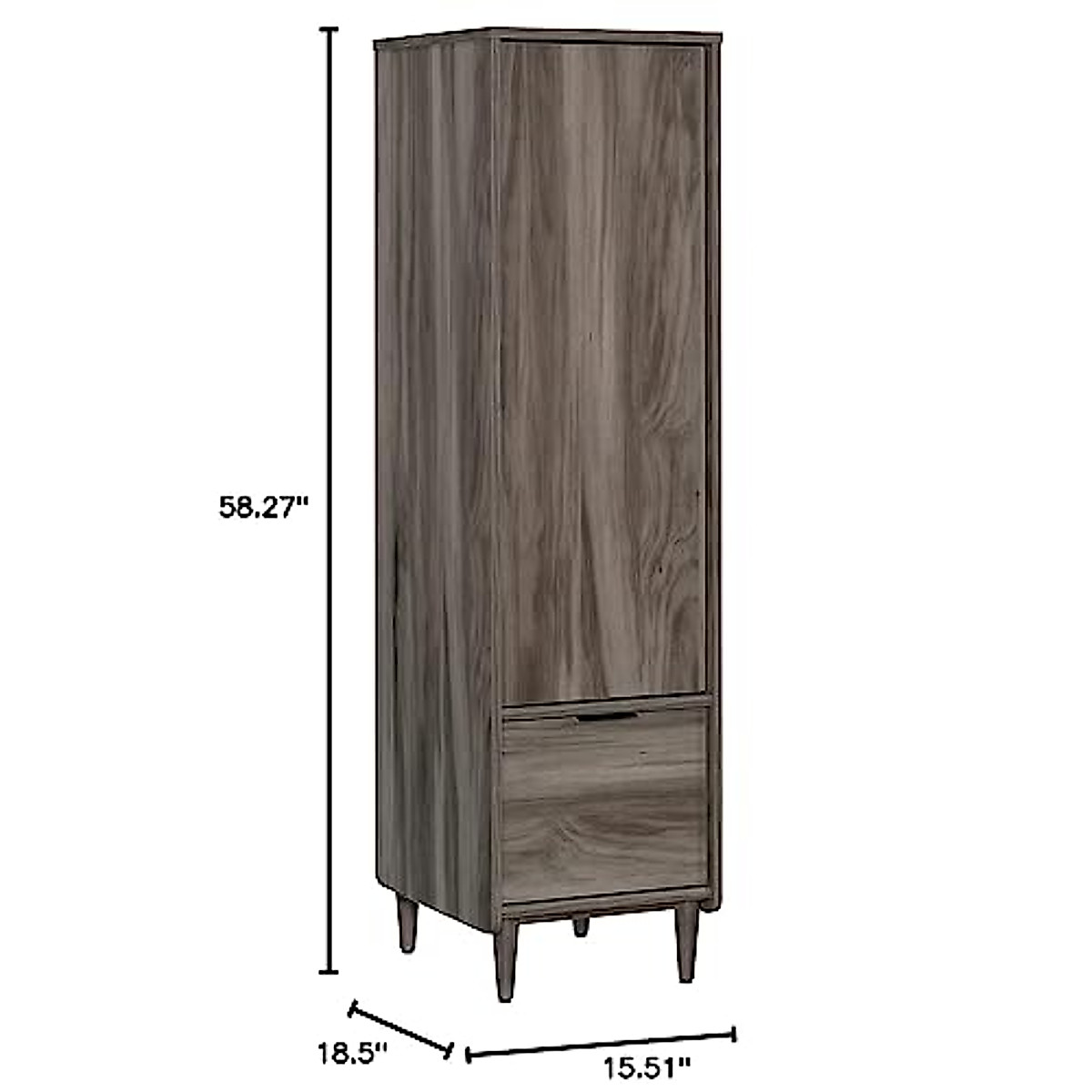 Sauder Clifford Place Storage Cabinet, L: 15.51" x W: 18.50" x H: 58.27", Jet Acacia Finish
