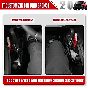 Mabett Front Door Storage Pockets for Ford Bronco Accessories 2021 2022 2023 2024, Side Door Organizer Box fit Bronco 2/4-Door, Insert Cup Holder(2PCS)