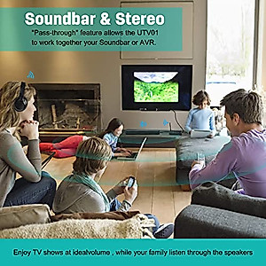 ASTSH TV Headphone Wireless with Bluetooth 5.2 Transmitter, Bluetooth Headphones for TV, 3 EQ Sound, 164ft Range No Audio Delay, Digital Optical RCA AUX