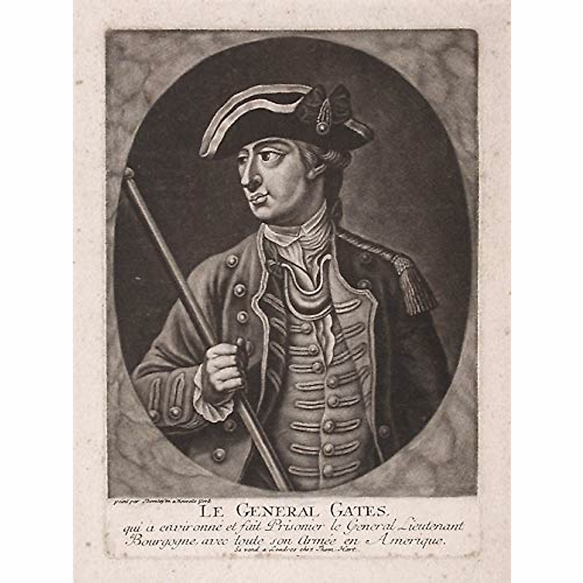 Le General Gates,/ qui α environne et fait Prisonier le General Lieutenant/Bourgogne, avec toute son Armee en Amerique