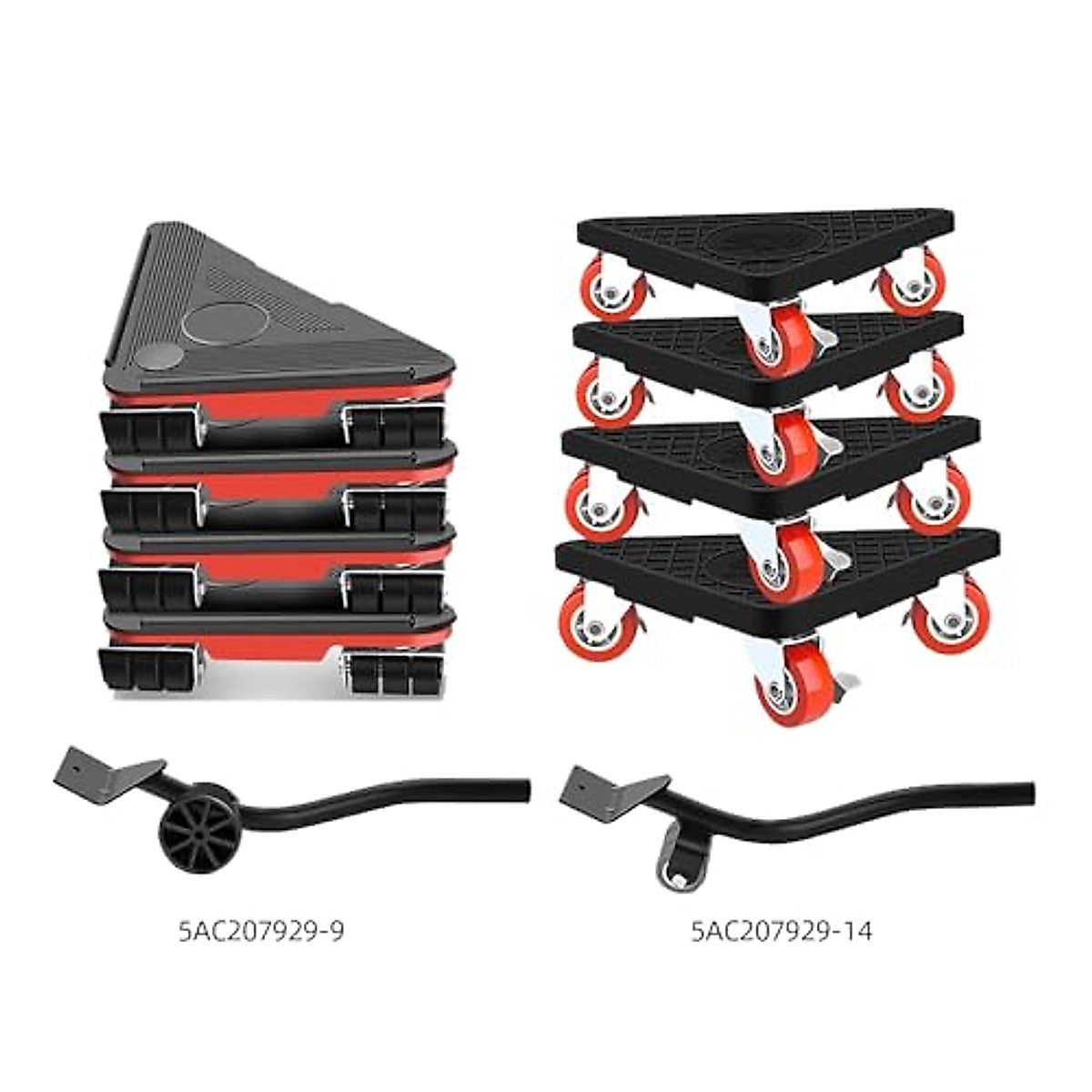 EAJORN Heavy Duty Furniture Lifter 4 Appliance Roller Sliders with 1544/992lbs Load Capacity Wheels + Lifting Tool Lever