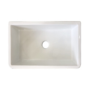 Moccoa 33" Venezia Fireclay Kitchen Sink, Reversible Single Bowl Farmhouse Sink White