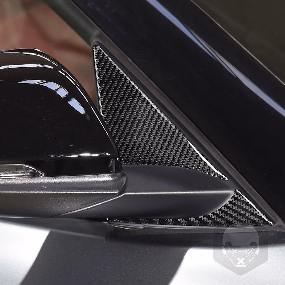 PJFUS Real Premium Carbon Fiber Car Window A-Pillar Triangle Panel Anti-Collision Cover Soft Sticker Compatible with Toyota Supra GR A90 A91 MK5 2019-2022 Auto Exterior Trim Accessories Black 4pcs