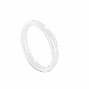 LES POULETTES JEWELS - White Ceramic 3mm Ring - Size 7