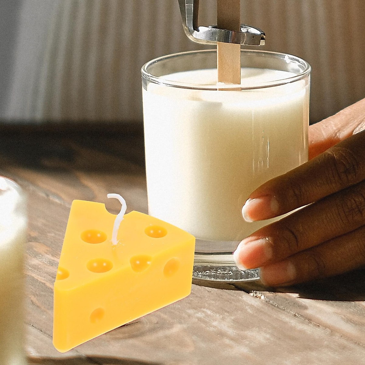 2pcs Scented Candle Set, Cheese Shaped Scented Candles Photo Props Decorative Candle for Home Scented Birthday for Women