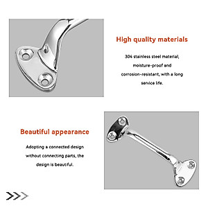 Bath Grab Bar, 6in Shower Grab Bar Stainless Steel Bathroom Handles Stairway Handrail Balance Bar Boat Yacht Handle Pull Shower Handle Safety Bar for Grab Bars Senior, Elderly, Handicap