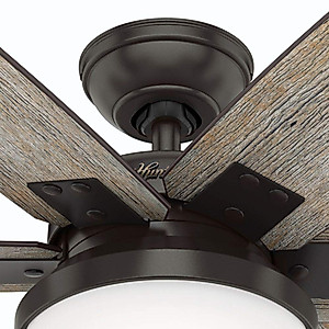 Hunter Fan 64 inch Noble Bronze Indoor Ceiling Fan with Light Kit and Remote Control for Living Room, Bedroom, Office, Laundry Room (Renewed)