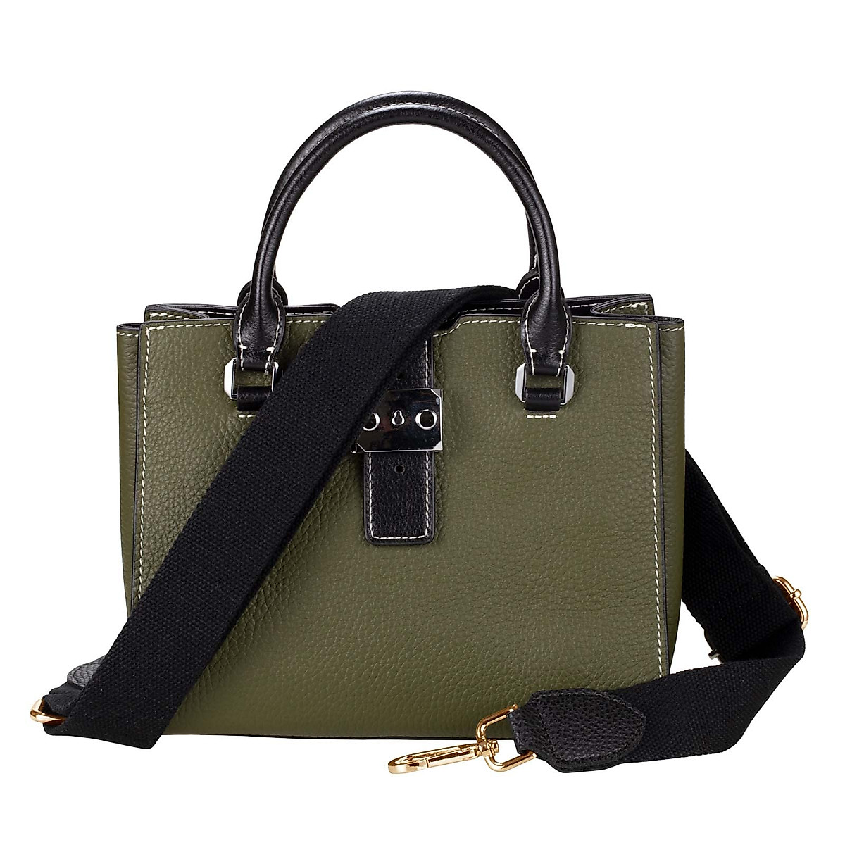 Allzedream Purse Straps Replacement Crossbody Bags Handbag Wide Canvas Leather Adjustable (Black, Gold hardware)