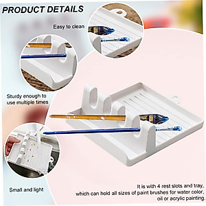 Paint Brush Rest, 2 Pcs Plastic Paint Brush Holder with 4 Slots, Chinese Calligraphy Pen Holder, Brush Drying Rack for Paint Brush