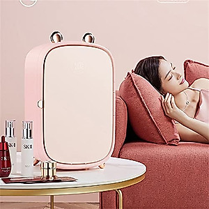 YAARN Small Fridge for Bedroom 15L Professional Beauty Refrigerator Double Door Facial Mask Skin Care Cosmetics Small Refrigerator Mini Skin Care Fridge