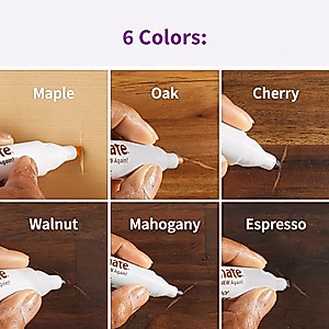 Rejuvenate Wood Furniture & Floor Repair Markers, Touch-Up Markers Fills In Scratches, Maple Oak Cherry Walnut Mahogany Espresso