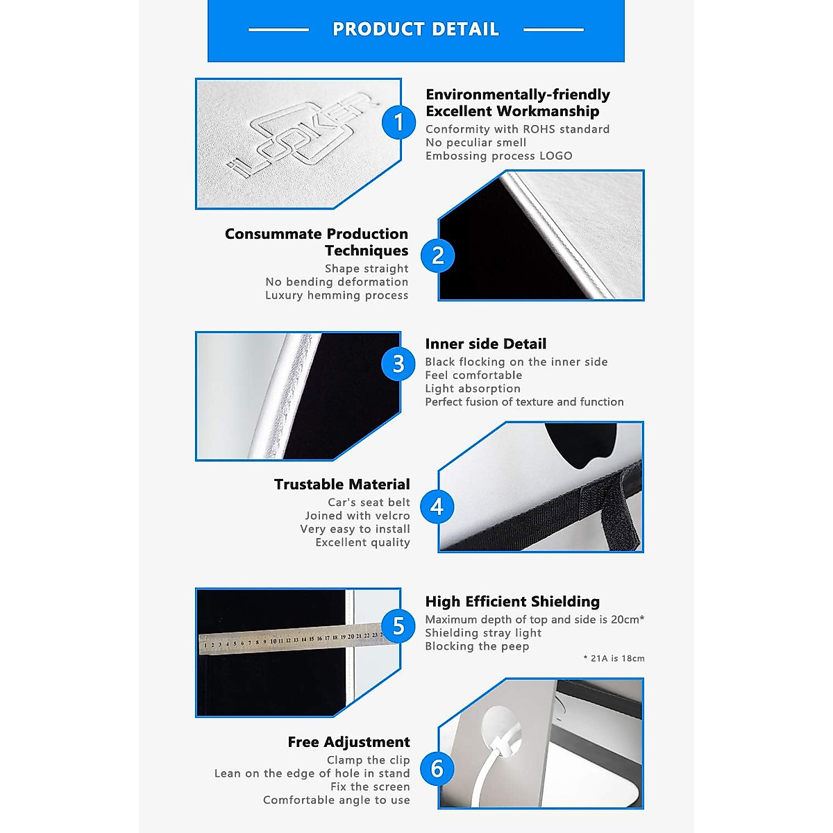 iLooker 27B 27 inch iMacPro Monitor Hood Sunshade Sunhood Space Gray Edition for Apple iMacPro and Apple Monitor