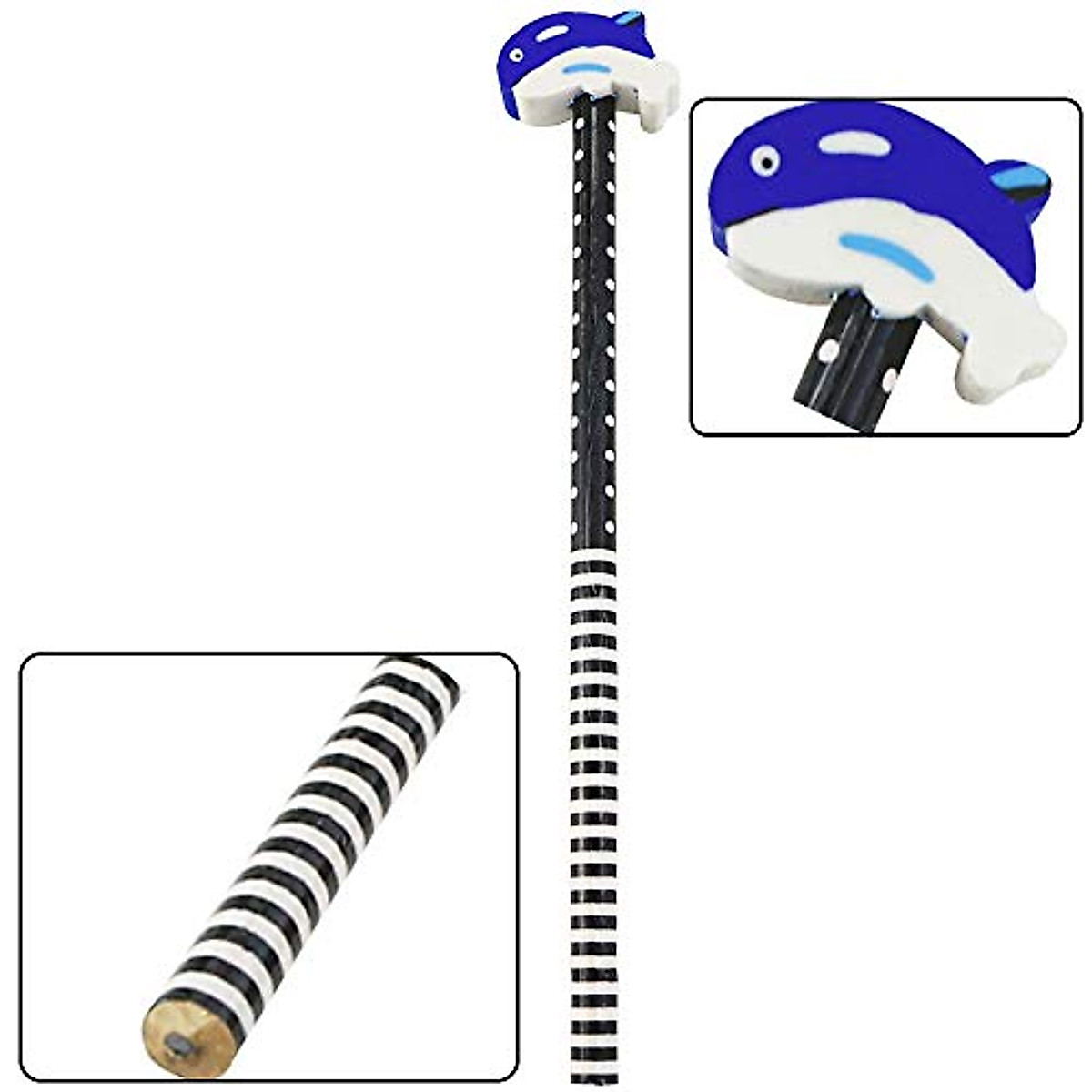 Etmact 50 Pack Assorted Colorful Cartoon Animal Pencil With Eraser Novelty Dot & Stripe Giant Eraser Topper Kids Pencils Kid Pencils Pencil With Eraser Animal Pens Pencils Bulk For Kids Animal Pencill