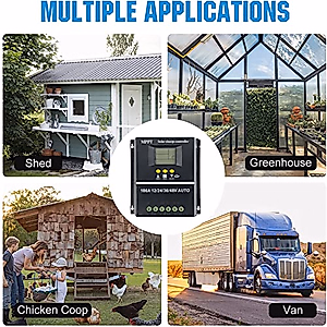 Amikadom #8gDV7g Solar Controller Mppt Off-Grid System Power Generation System Charging 100 Amp 12V/24V/36V/48V/60V/96V/192V