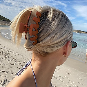 SuPoo Large Matte Claw Hair Clips for Thick Hair - 4.7" Jumbo Jaw Clamps With Strong Hold, Cute Big Hair Accessories for Women