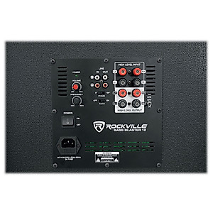 Rockville BASS Blaster 12 12" 800w Powered Home Audio Subwoofer Theater Sub, Black