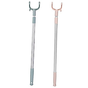VOSAREA 2pcs Ceiling Hook Heavy Duty Clothes Hanger Rack Outdoor Hanging Hooks Clothes Reaching Rod Cloths Lines for Outside Clothes Reaching Rods Clothes Reach Pole Closet Pole Outrigger