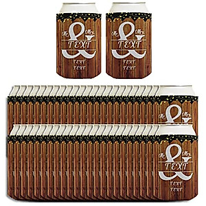 Custom Wedding Can Coolies Mr & Mrs Your Names & Date Personalized Wedding Favors Wedding Decorations Party 96 Pack Can Coolie Drink Coolers Coolies Multi