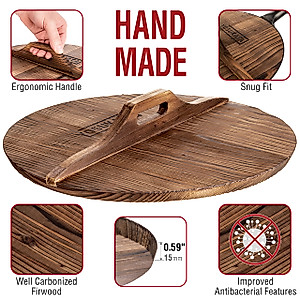 YOSUKATA Carbon Steel Wok Pan 14“ + 17’’ Wok Spatula and Ladle + Premium Wok Cover 14 inch Pan Lid