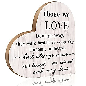 Bereavement Gift Wood Heart Memorial Plaque Sympathy Table Decoration Condolence Sign Bereavement Gift for Loss of Loved One Remembrance Memorial Gift for Table Centerpiece Remembrance Decoration