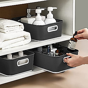 Plastic Storage Bins, 3 Pack Organizer Bins Pantry Organization And Storage Baskets for Organizing