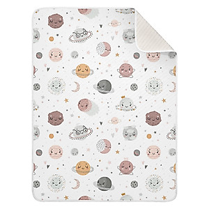 Galaxy Space Planets Cotton Baby Blanket 30" x 40" Warm Soft Breathable Muslin Swaddle Blankets for Toddler Boys Girls Nursery Receiving Wraps