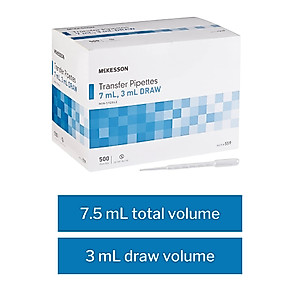 McKesson Transfer Pipette, Non-Sterile, 7 mL Capacity 0.5 mL to 3 mL Graduation Increments, 500 Count, 1 Pack