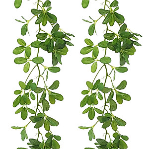 dallisten 2 Strands 67'' Artificial Vines Garland Kapok Plants with Leaves, Faux Kapok Leaf Fake Tropical Hanging Plant, Greenery Decor for Home, Bedroom, Wall, Party, Wedding Decoration (Kapok)