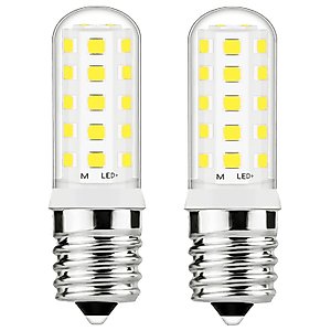 LED Microwave Light Bulbs Under Hood 4W Replacement for 40W Halogen Bulb for Refrigerator, Over Stove Appliance E17 Intermediate Base,No Flicker,Cool White 6000K KEI D28a KEL2811 LED Bulb, AC 125V