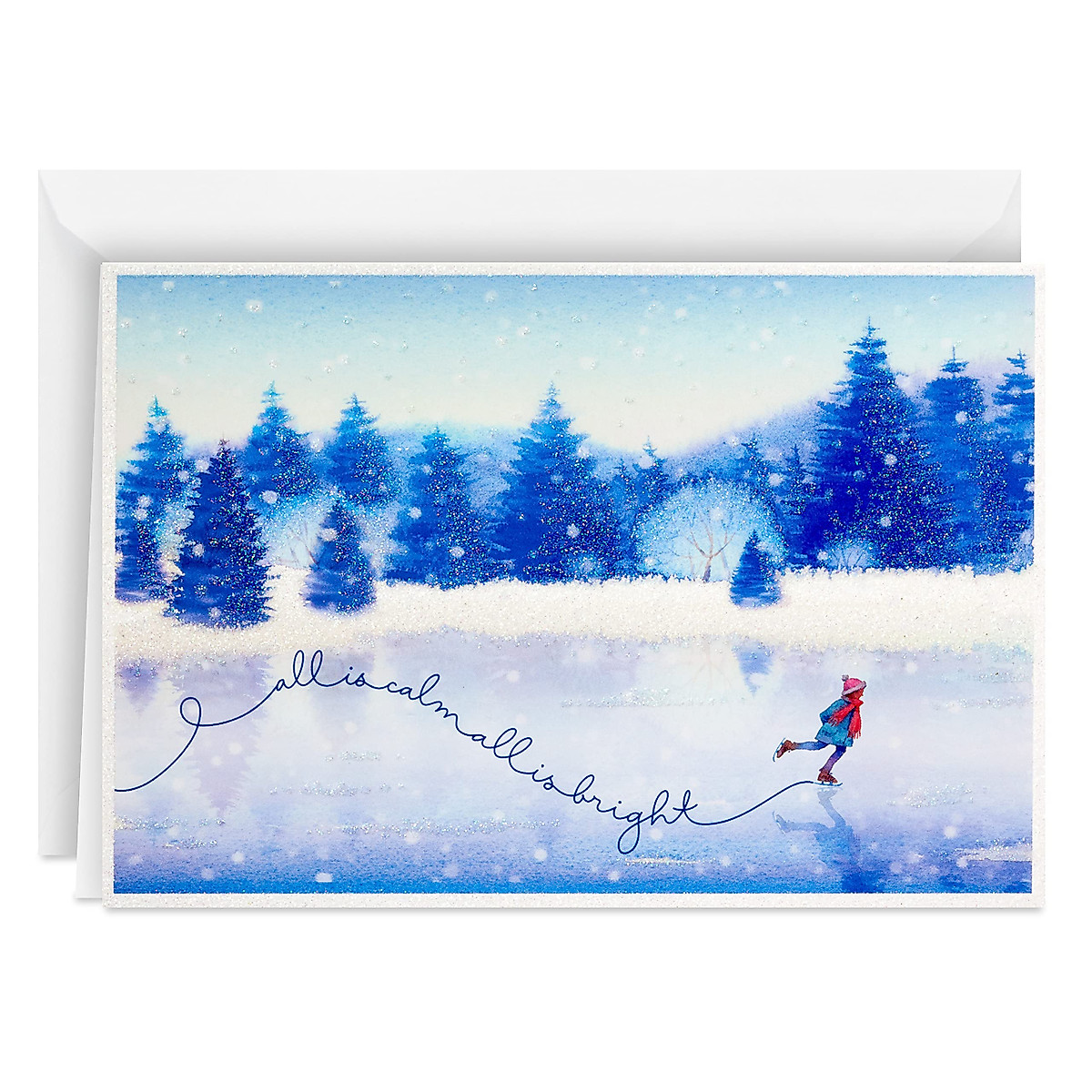 Hallmark Boxed Holiday Cards, Ice Skating (40 Cards with Envelopes)