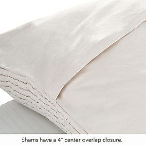 Nate Home by Nate Berkus 3-Piece Cotton Matelasse Duvet Cover Set | Lightweight Breathable Bedding from mDesign - King Size - Includes 1 Duvet Cover, 2 Pillow Shams, Pearl/Morel (Cream)