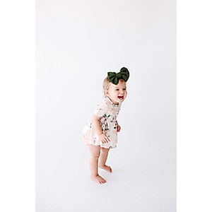 Posh Peanut Short Sleeve Basic Peplum Top & Bloomer Set - Ruffled Bummie Set - Soft Viscose from Bamboo (Vintage Pink Rose, 3-6 Months)