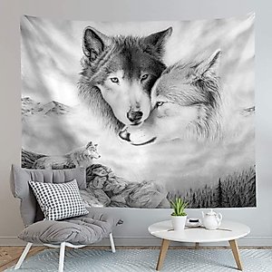 Duckart Tapestry Wolf Fabric Tapestry Wall Hanging for Room/Living Room/Dorm (230X150cm)