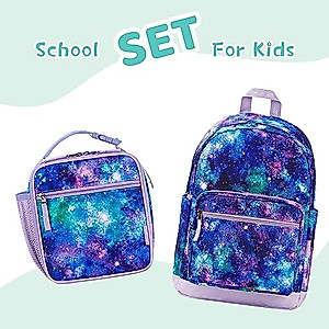 Choco Mocha Galaxy Backpack for Girls Travel School Backpack 17 Inch, Purple