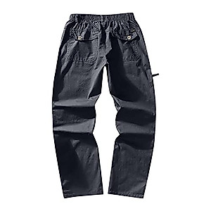TOWMUS Mens Cargo Work Pants Men's Outdoor Tactical Pants Rip Stop Lightweight Truck Military Combat Cargo Work Hiking Pants Dark Gray