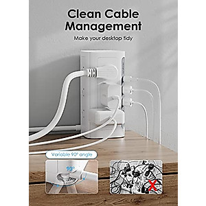 Power Strip Tower Surge Protector (1800J), oraimo 16 in 1 Power Tower with USB Ports & 5ft Extension Cord, Compact Charging Tower for Office Supplies, Dorm Room Essentials