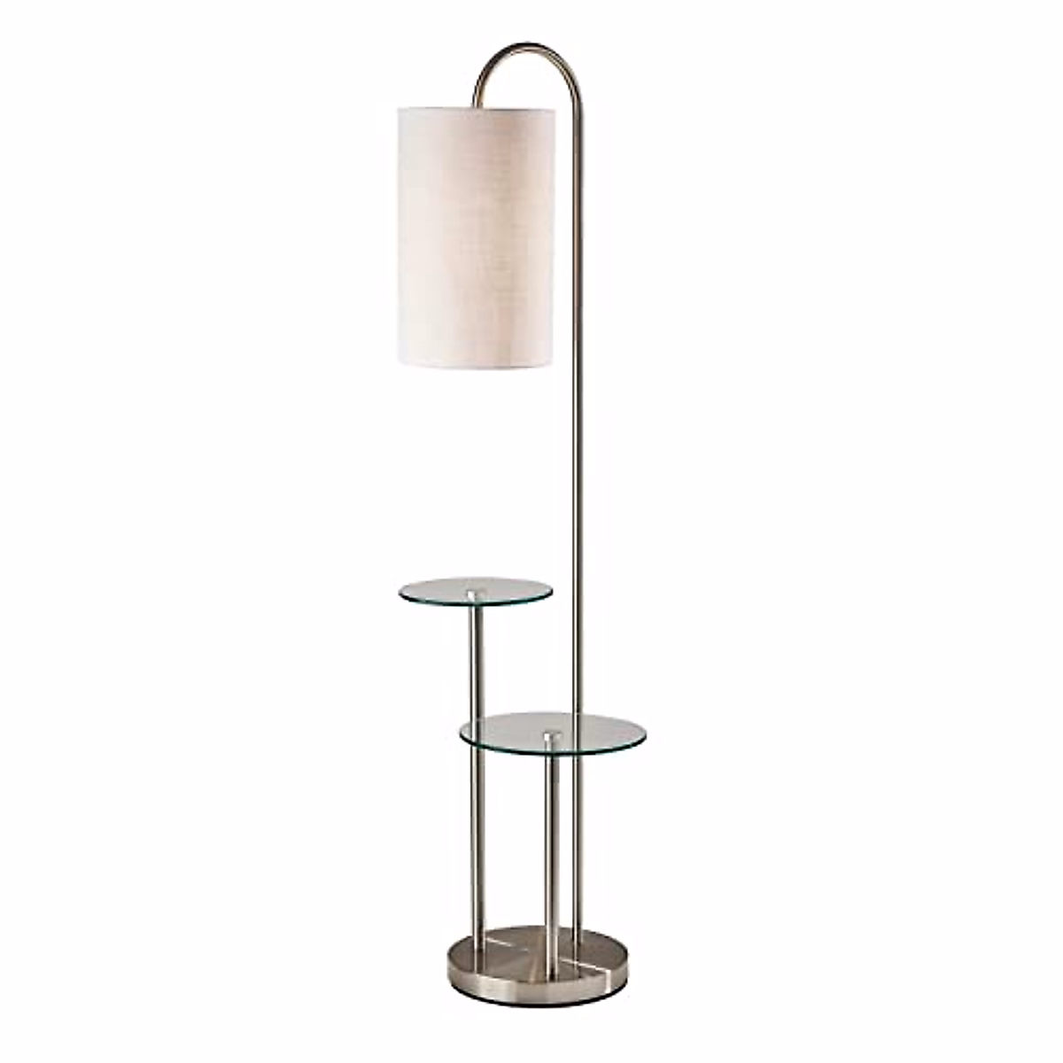 Adesso 4008-22 Leonard Shelf Floor Lamp, 66 in, 100W, Brushed Steel, 1 Home Decor Lighting