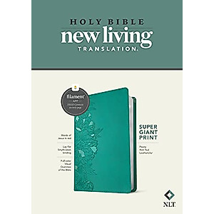 NLT Super Giant Print Bible, Filament Enabled (LeatherLike, Peony Rich Teal, Red Letter)