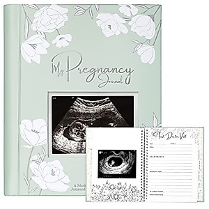 Pregnancy Journal, Pregnancy Announcements - 80 Pages Hard Cover Pregnancy Book For Mom To Be Gift - Pregnancy Gifts For New Moms - First Time Expecting Mom Gift - Baby Album And Memory Book (Sage)