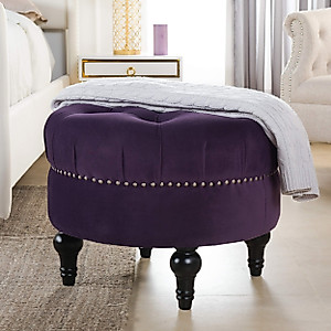 Jennifer Taylor Home Dawn Ottoman, Purple Medium