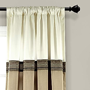 Lush Decor Terra Window Curtain Panel Pair, 84" L x 54" W, Beige & Ivory