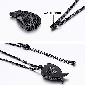 Angel Wing Cremation Necklace for Ashes Stainless Steel Urn Pendant Ashes Holder Memorial Jewelry
