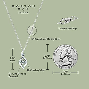 Brilliance in Motion .925 Sterling Silver Infinity Genuine Diamond Pendant with 18" Rope Chain (H-I Color, I1-I2 Clarity) - Choice of 14K Gold or White Rhodium Plating