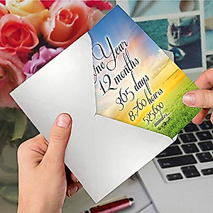 NobleWorks - 1 Year Recovery Anniversary Card (5 x 7 Inch) with Envelope - Encouragement Milestone Birthday Notecard, AA Recognition Stationery - Year Time Count 1 C9083AAG