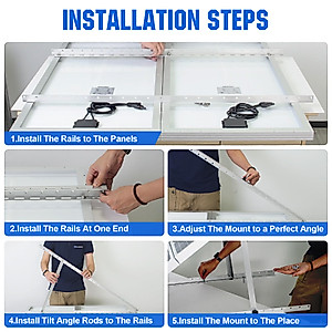 ECO-WORTHY 2 Sets 41inch Adjustable Solar Panel Tilt Mount Brackets with Foldable Tilt Legs, Ieal for 2-4pcs 180 200 300 400 Watt Solar Panel for Roof, RV, Boat, and Off-Grid…