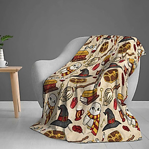 Hgcar Wizard Magic Blanket - Premium Flannel, 3D Printed Pattern, Comfortable Blanket for Bedroom Sofa Bed Car (50 * 60 in)