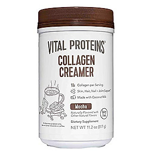 Vital Proteins Collagen Coffee Creamer, Coconut Milk based & Low Sugar Powder with Collagen Peptides Supplement - Supporting Healthy Hair, Skin, Nails with Energy-Boosting MCTs - Mocha 11.2oz