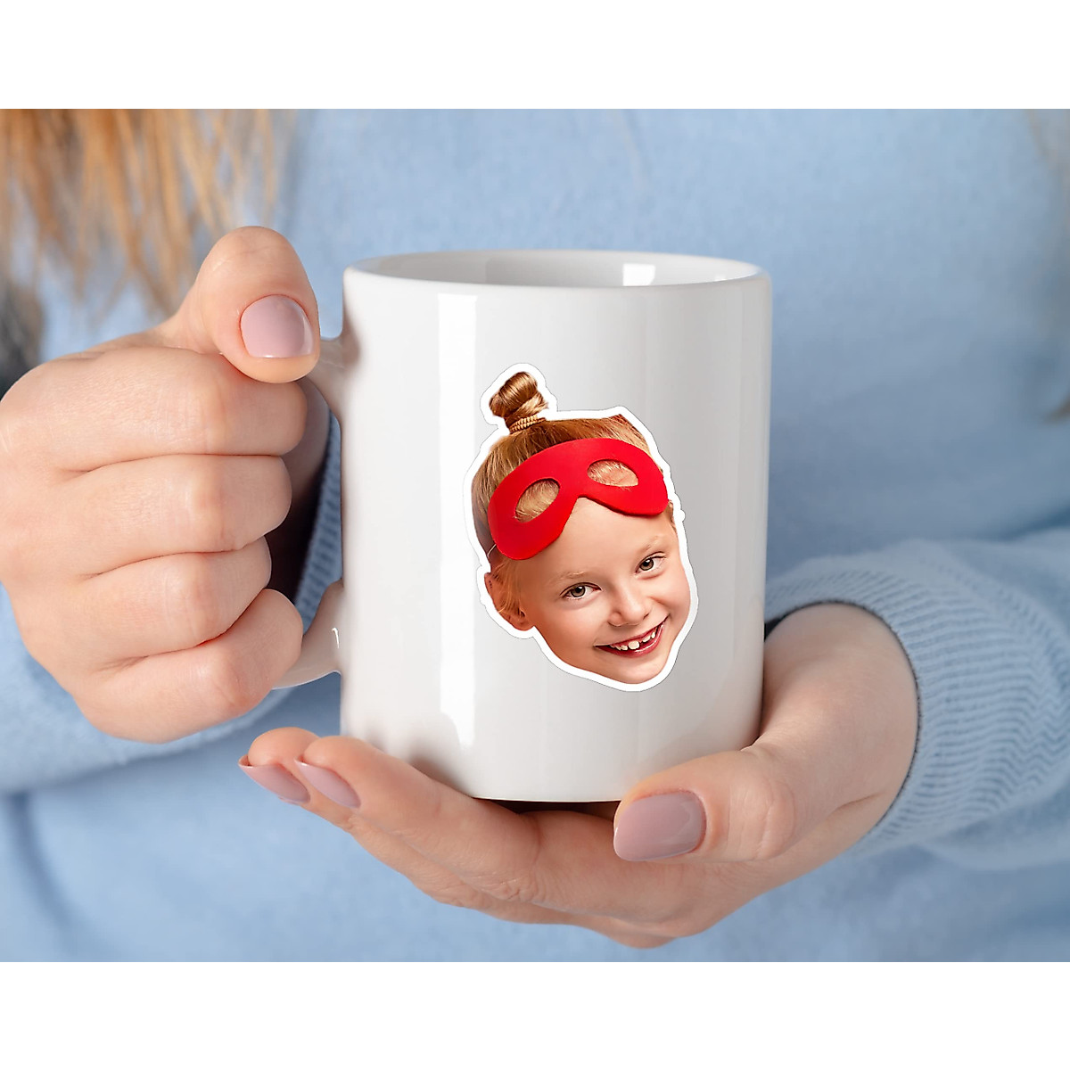 Personalized Face Stickers - Portrait | Sheet with 14 Stickers | Customized - Picture Decals | Waterproof | Funny Photo Stickers | Fancy Gift Idea